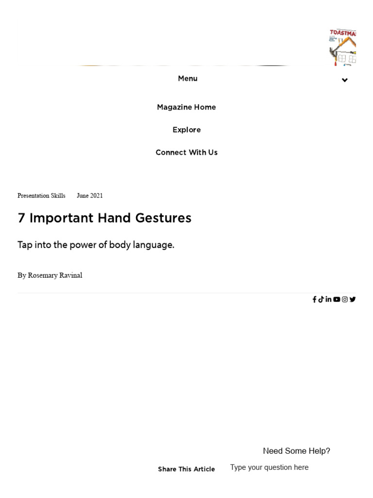 1.3 7 Important Hand Gestures | PDF | Gesture | Body Language