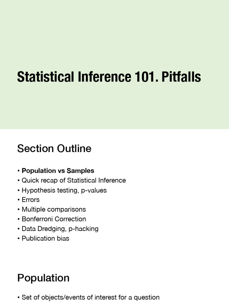 Statistical Inference 1&1 Pitfalls | PDF | Type I And Type Ii Errors ...