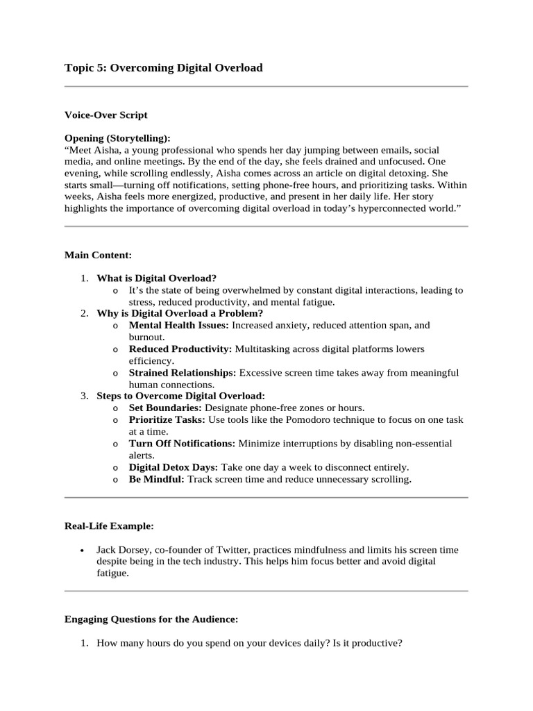 Overcoming Digital Overload Strategies | PDF