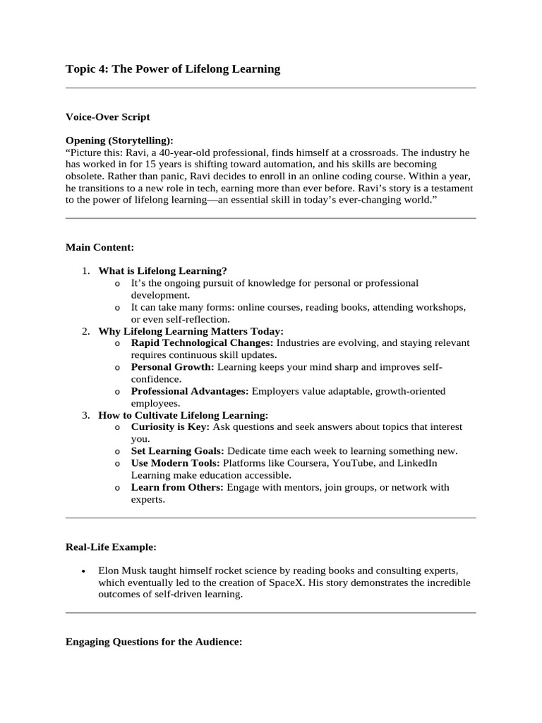 The Power of Lifelong Learning Next | PDF