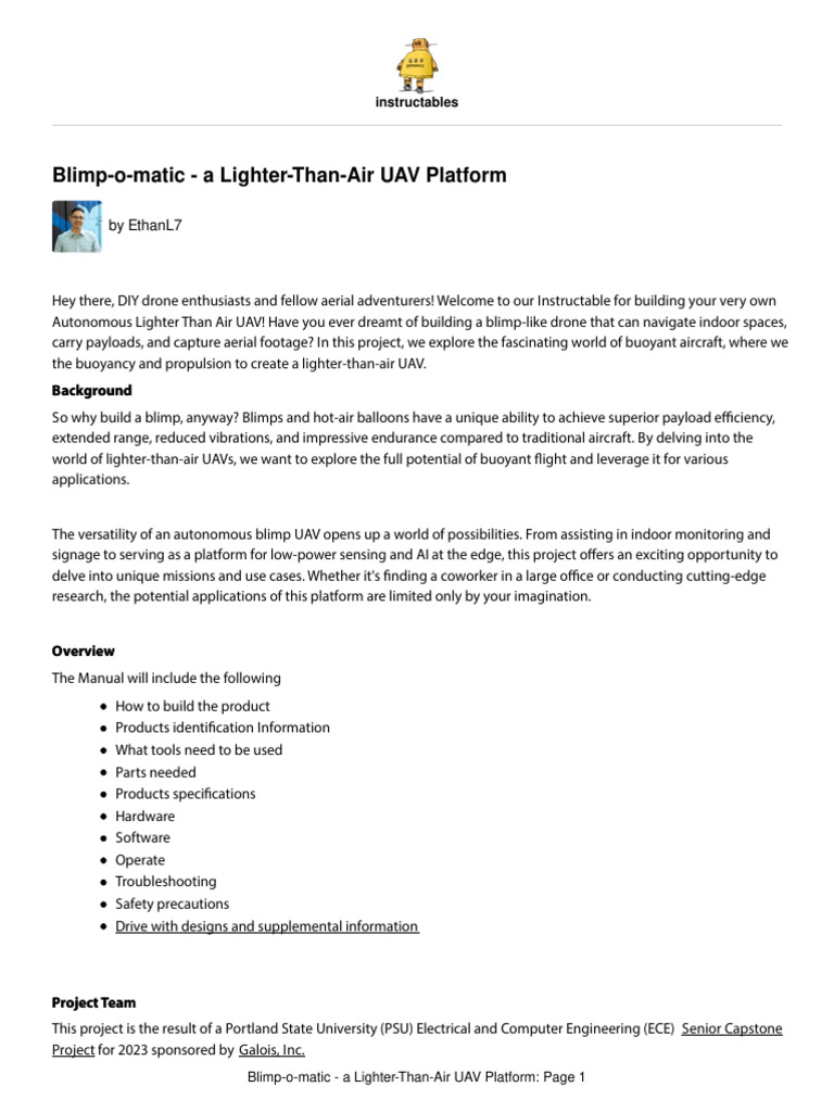 Blimp-o-matic-a-Lighter-Than-Air-UAV-Platform | PDF | Unmanned Aerial ...