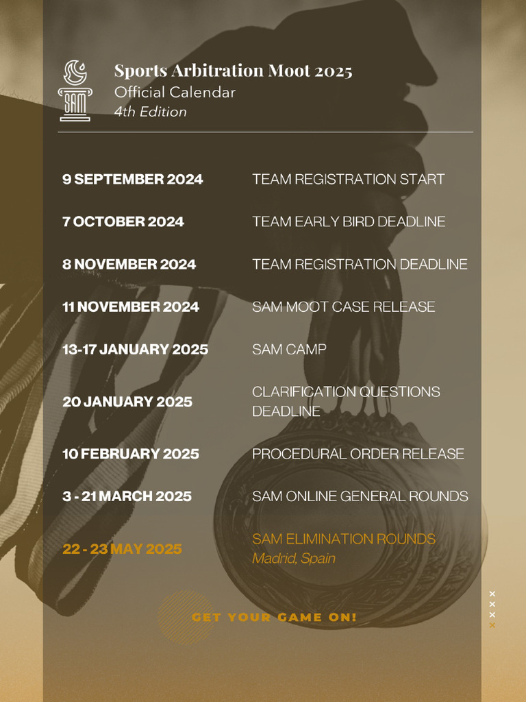 SAM 2025 - Official Calendar | PDF