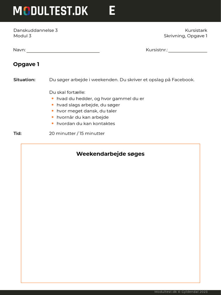 Skriftlig DU3 3E 2024 | PDF