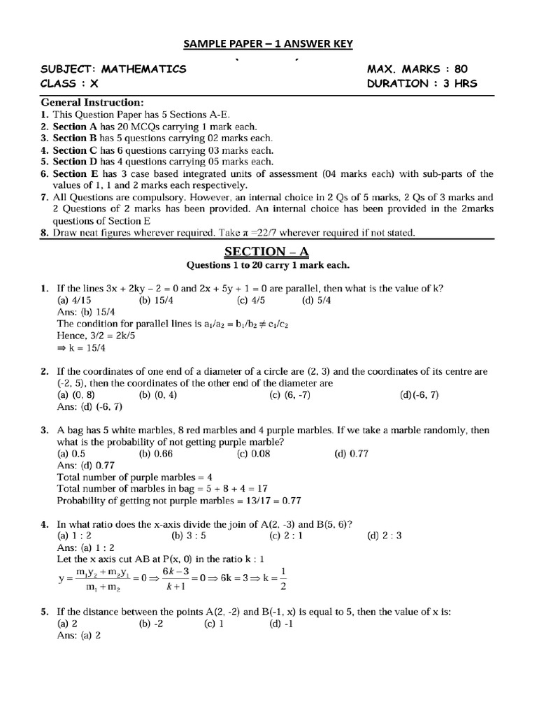 Sample Paper 1 Ak | PDF