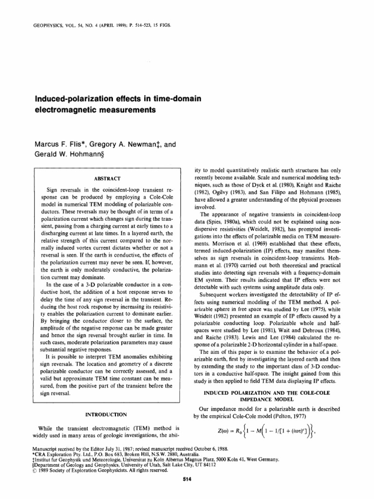 IP Effect On TDEM Data 2 | PDF | Geophysics | Electrical Impedance
