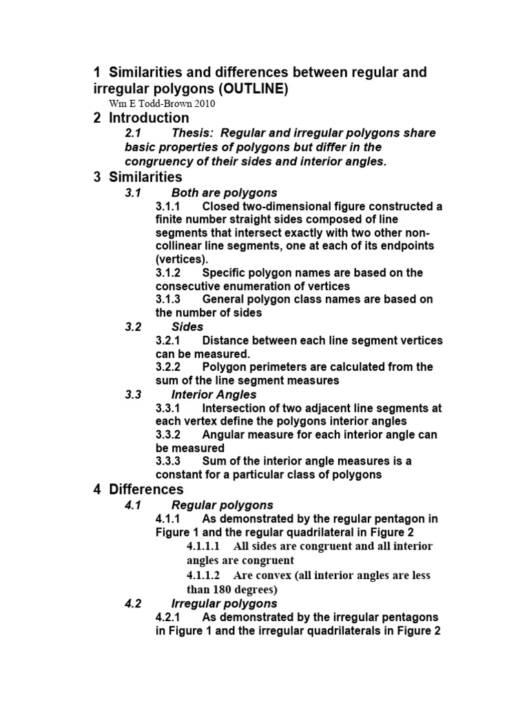 Essay+ (Outline) + +Similarities+and+Differences+Between+Regular+and ...