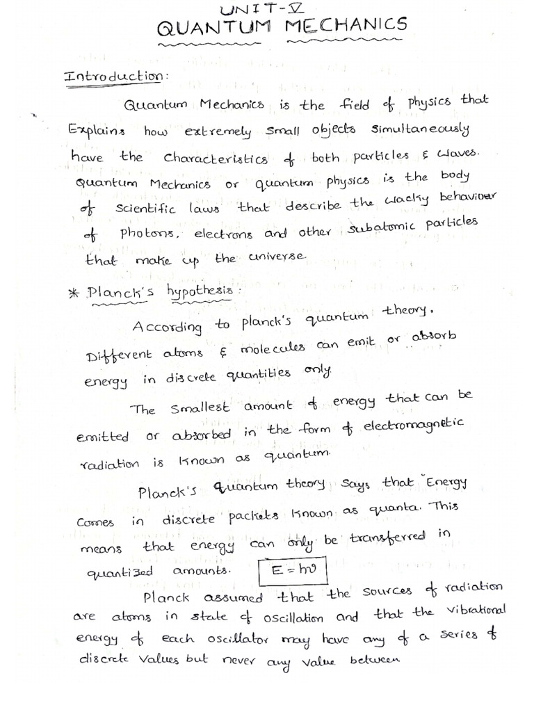 Unit-5 Quantum Physics | PDF