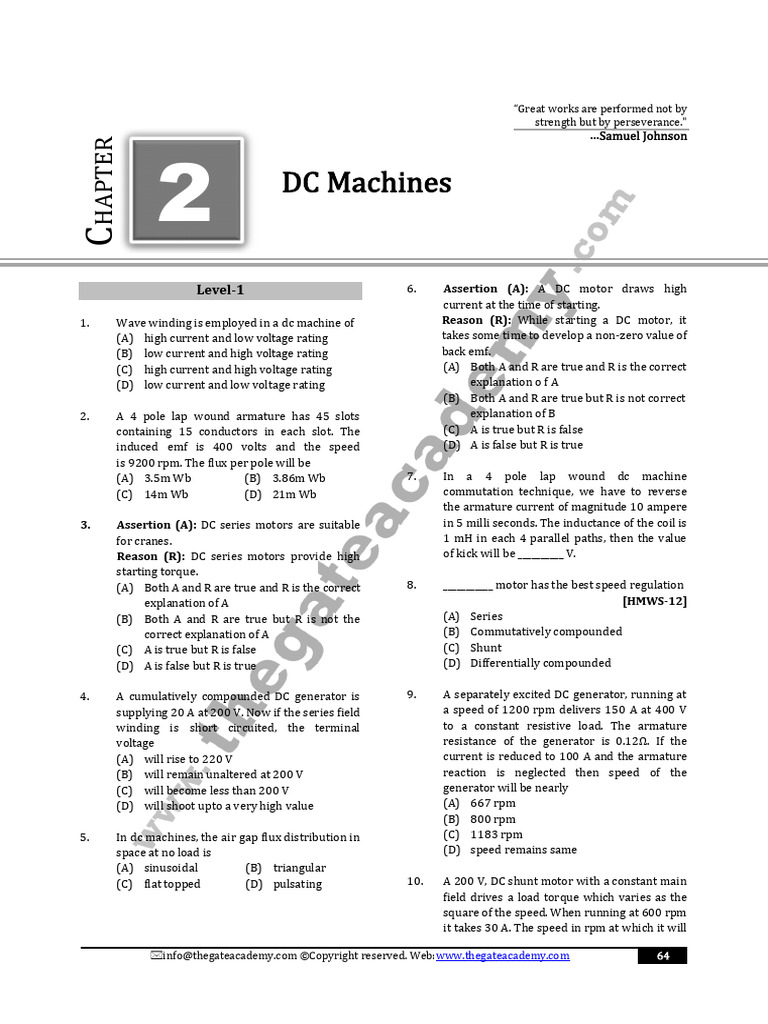 Exercise Book - 2 DC Machines (Ddpanda) | PDF | Electric Motor ...