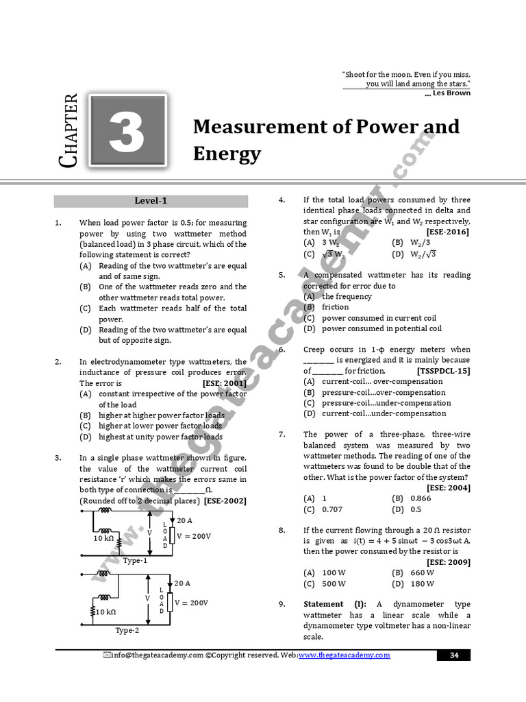 Exercise Book 03 3 Measurement of Power and Energyddpanda | PDF ...