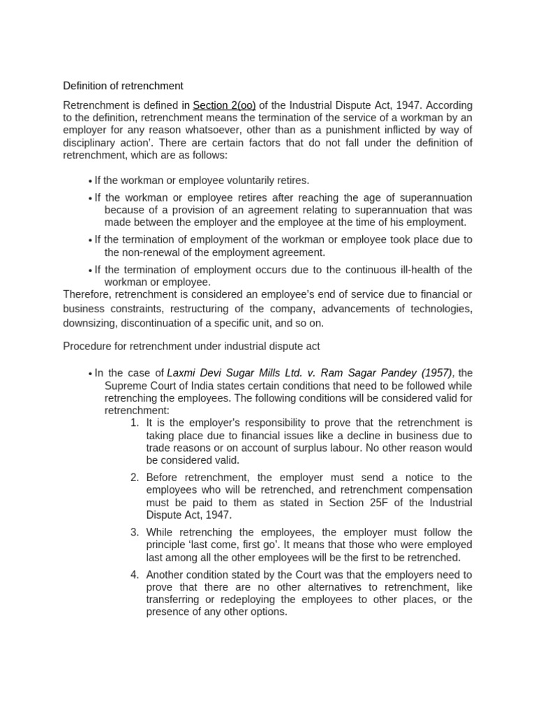retrenchment | PDF | Employment | Strike Action