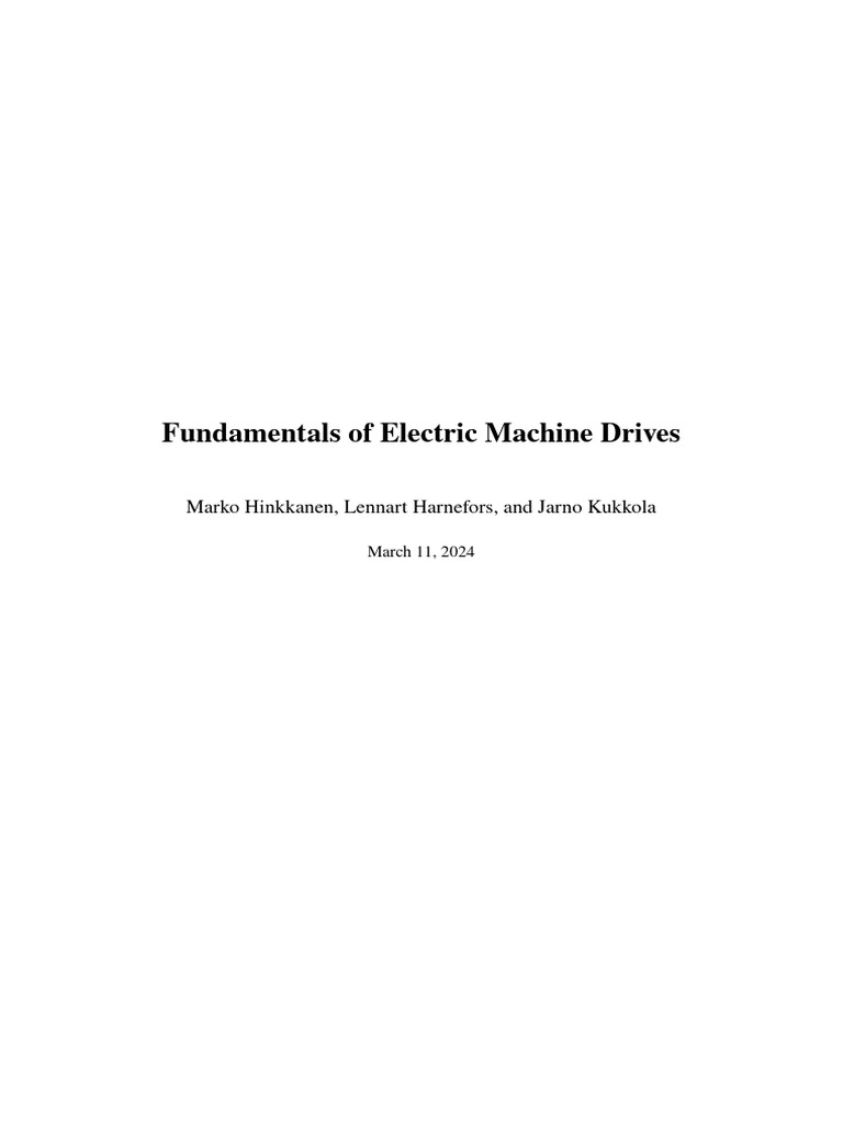 Fundamentals of Electric Machine Drives | PDF | Power Station | Photovoltaic System