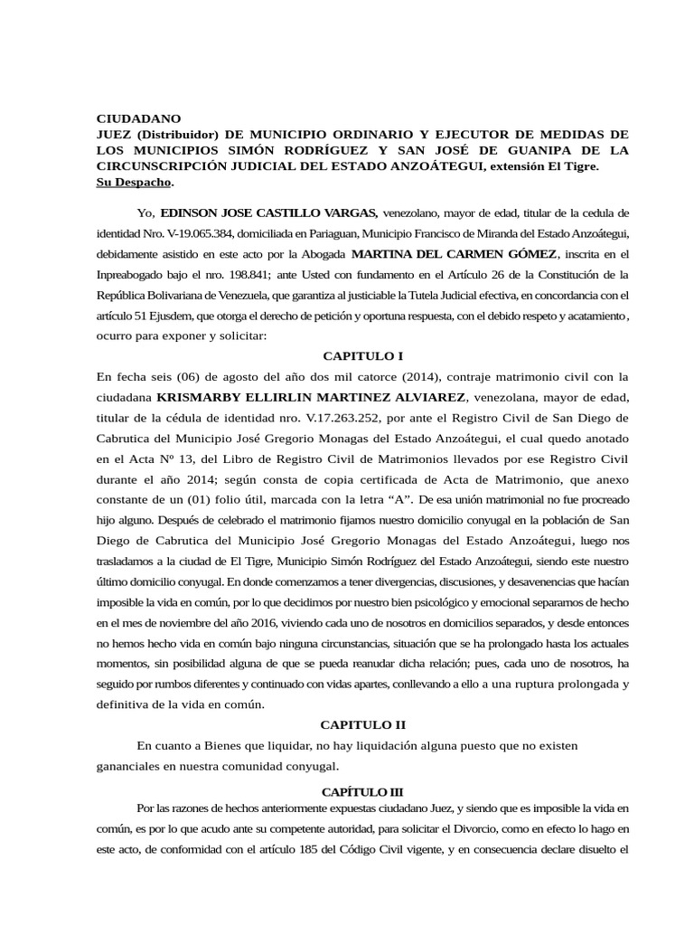 Divorcio Expres Edinson Castillo | PDF | Divorcio | Justicia