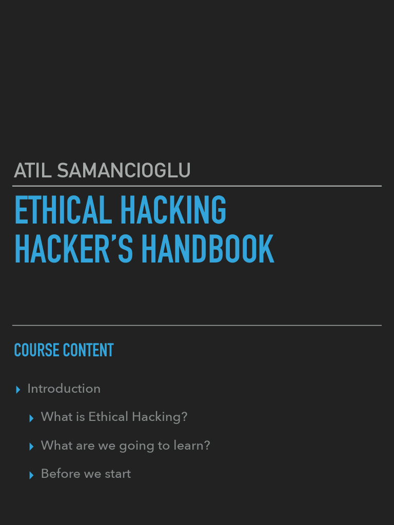 Ethical Hacking Course Guide | PDF | Computer Network Security ...