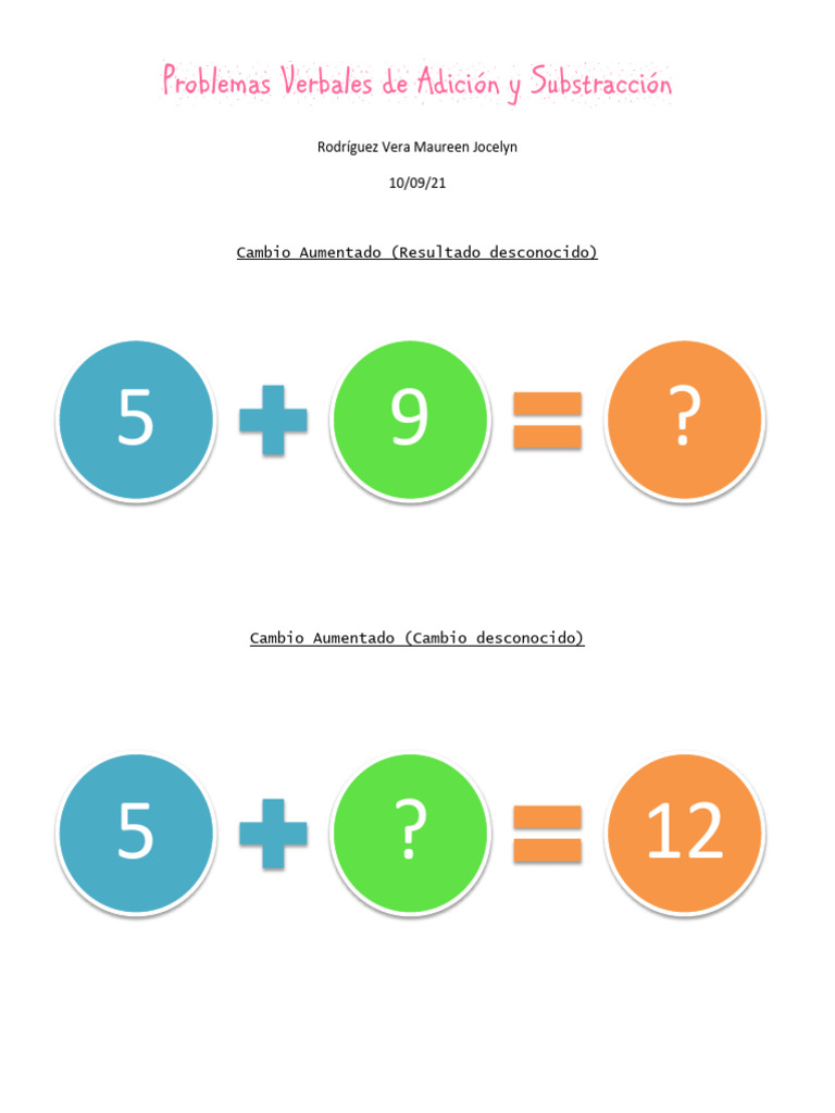 Problemas Verbales de Suma y Resta | PDF