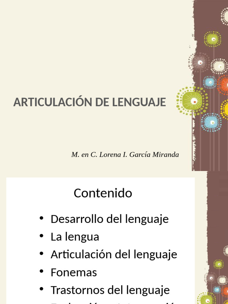 Articulación y Desarrollo del Lenguaje | PDF | Aquisición de idioma ...