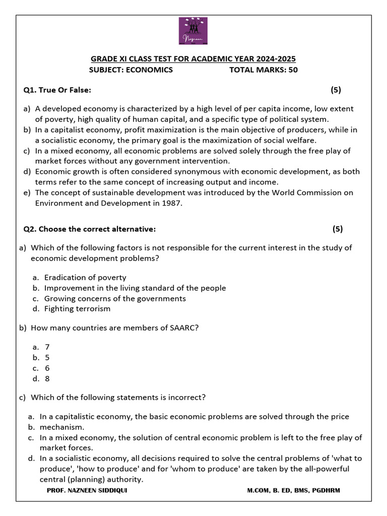 11 ISC Economics 4 5 6 | PDF | Capitalism | Economics