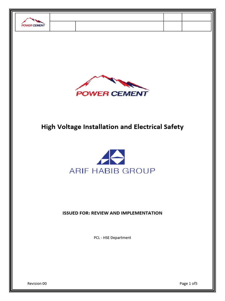 18 SOP - High Voltage Installation and Electrical Safety | PDF | High ...