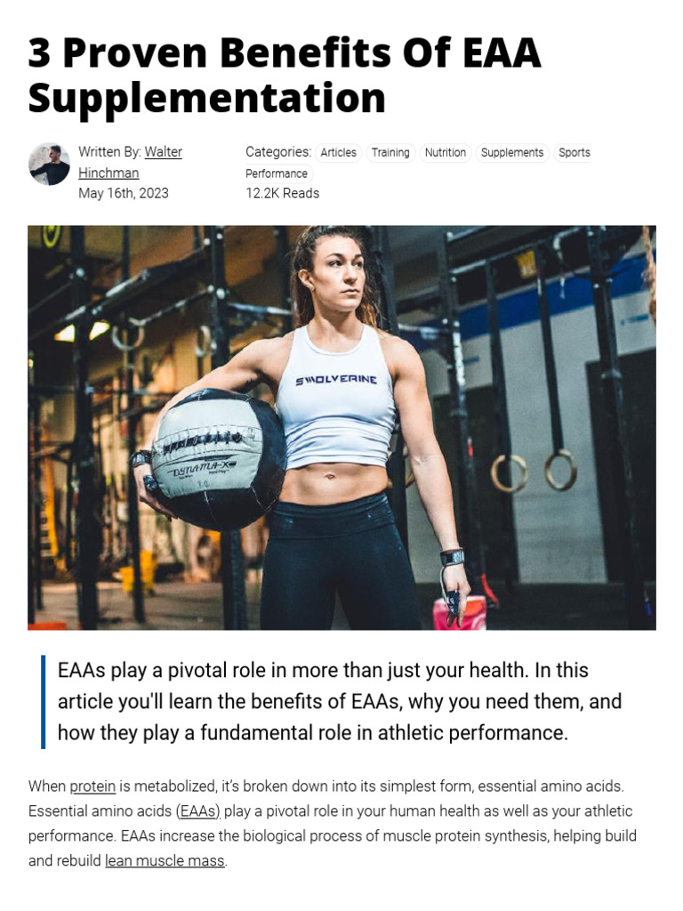 3 Proven Benefits of EAA Supplementation - Muscle & Strength | PDF ...