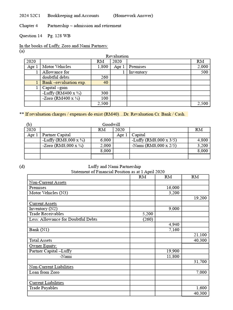 CHP 4 Partnership Admit & Retire Q14 PG 113 WB1 | PDF | Balance Sheet | Financial Accounting