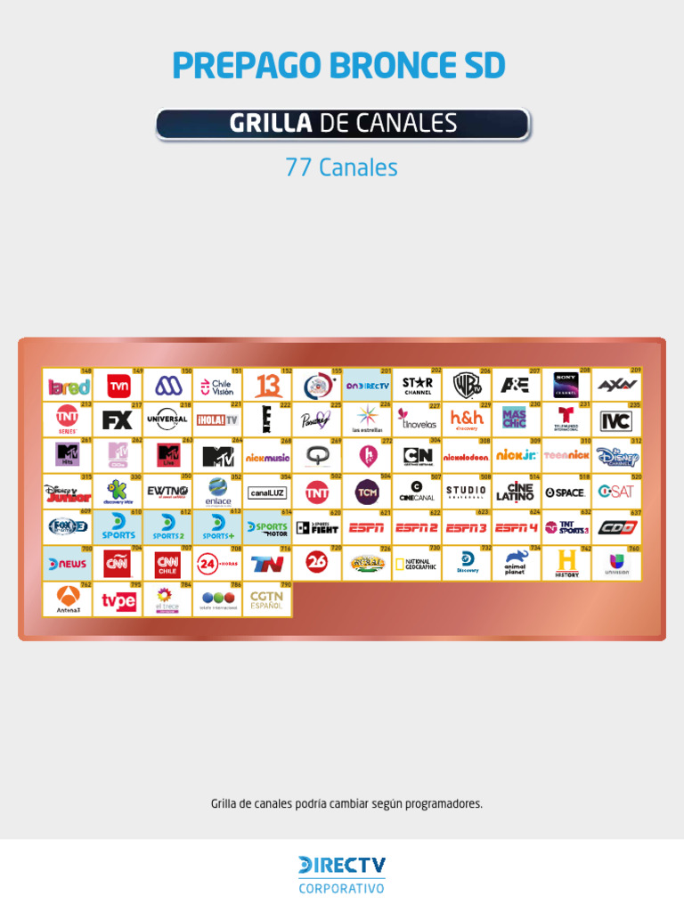 Grilla Prepago Bronce SD | PDF