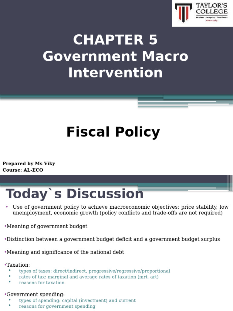 Government Macro Intervention Guide | PDF | Fiscal Policy | Macroeconomics