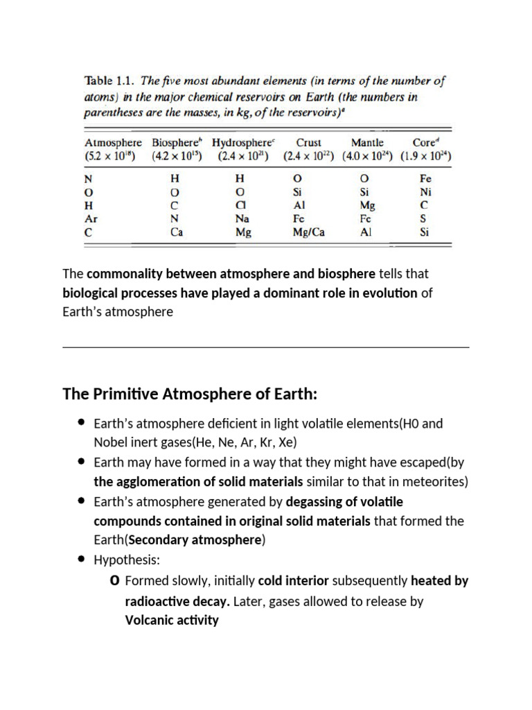 Earth's Atmosphere Evolution and Life Origins | PDF | Abiogenesis ...