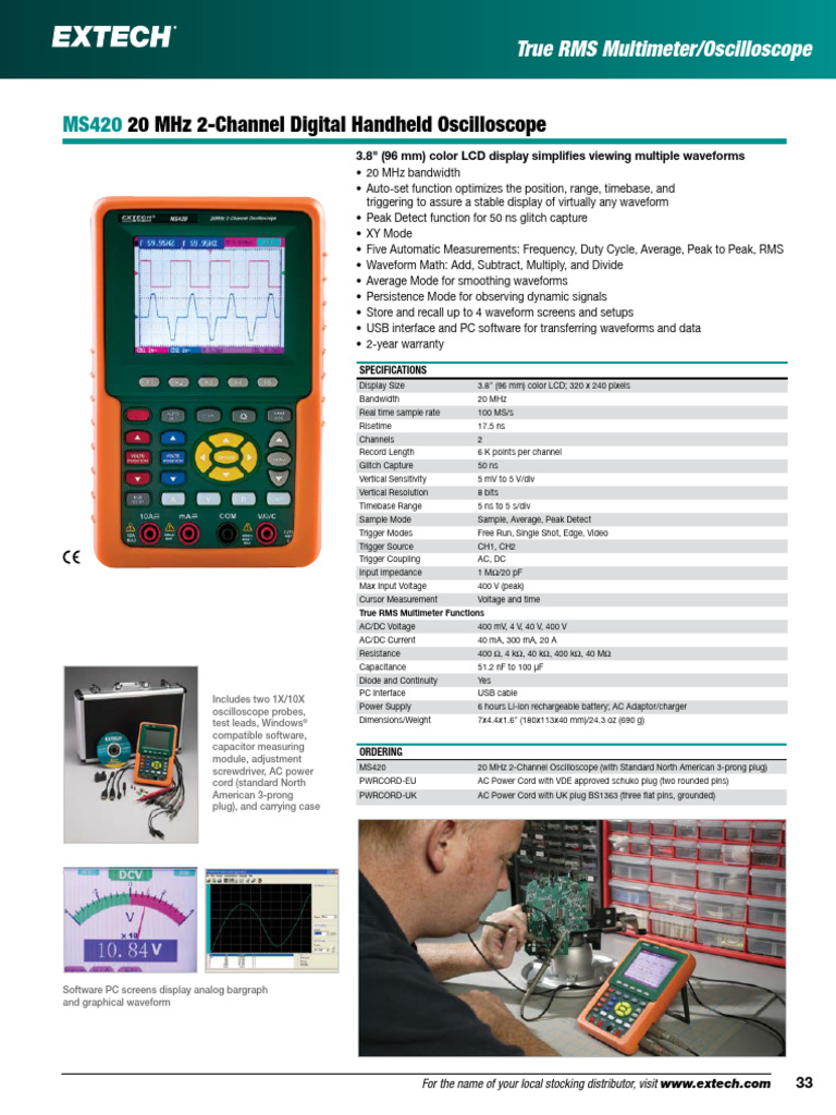 Extech True RMS Multimeter Oscilloscope | PDF | Manufactured Goods ...