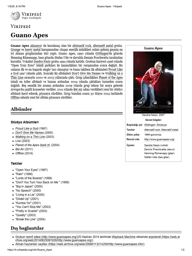 Guano Apes - Vikipedi | PDF