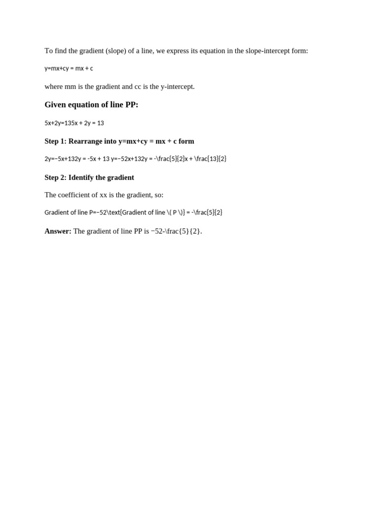 O Level Math Gradient | PDF