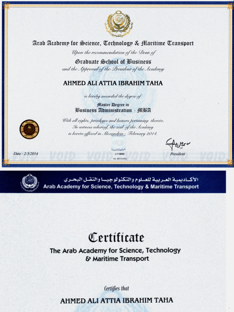 MBA Certificate | PDF