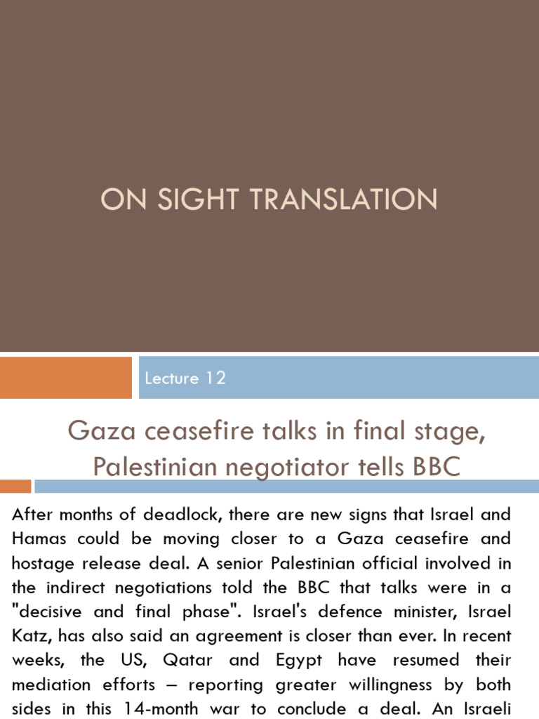Gaza Ceasefire Talks Progress | PDF