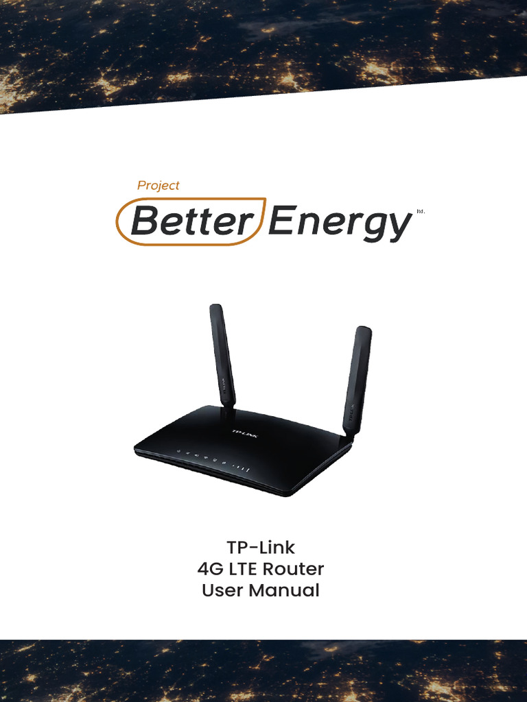 TP-Link 4G LTE Router Setup Guide | PDF | Router (Computing) | 4 G