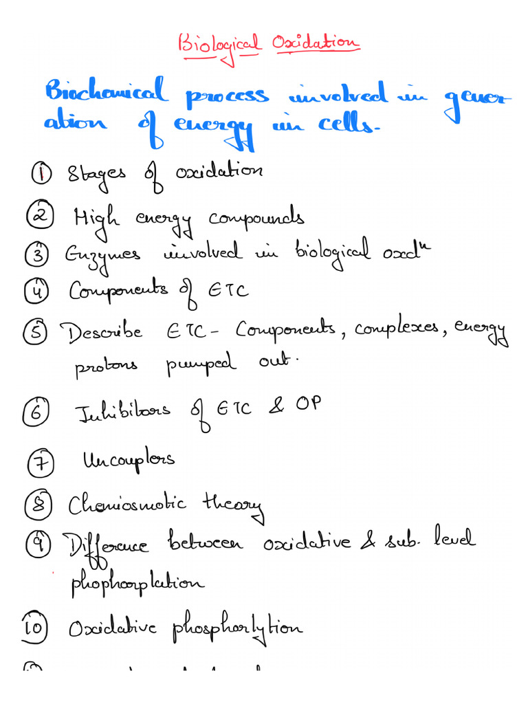 Biological Oxidation | PDF