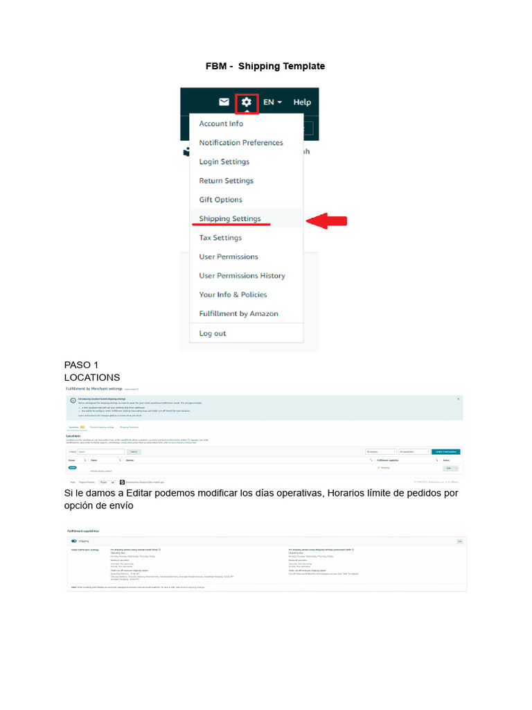 Configuracion de Envios FBM | PDF
