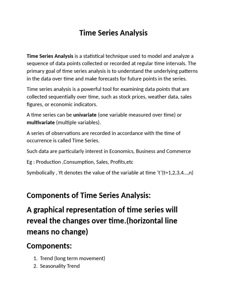 Time Series Analysis | PDF | Time Series | Seasonality Time Series Analysis | PDF | Time Series | Seasonality