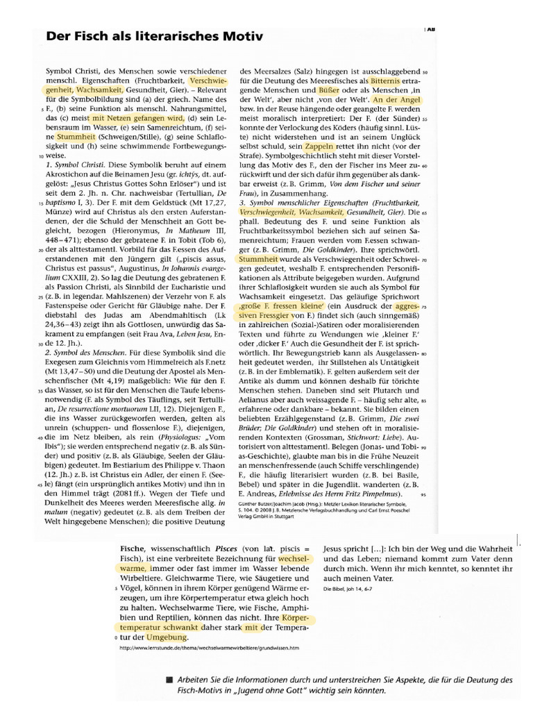Fisch Als Literarisches Motiv | PDF