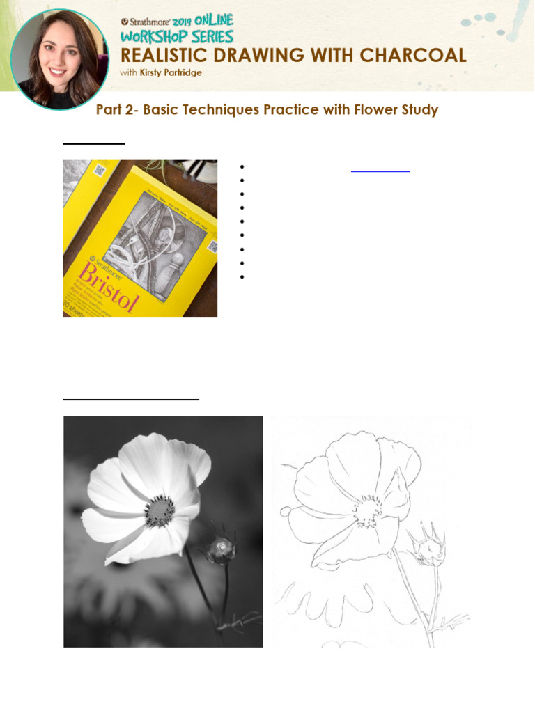 floral study in charcoal - Sara Prentice | PDF | Drawing | Pencil