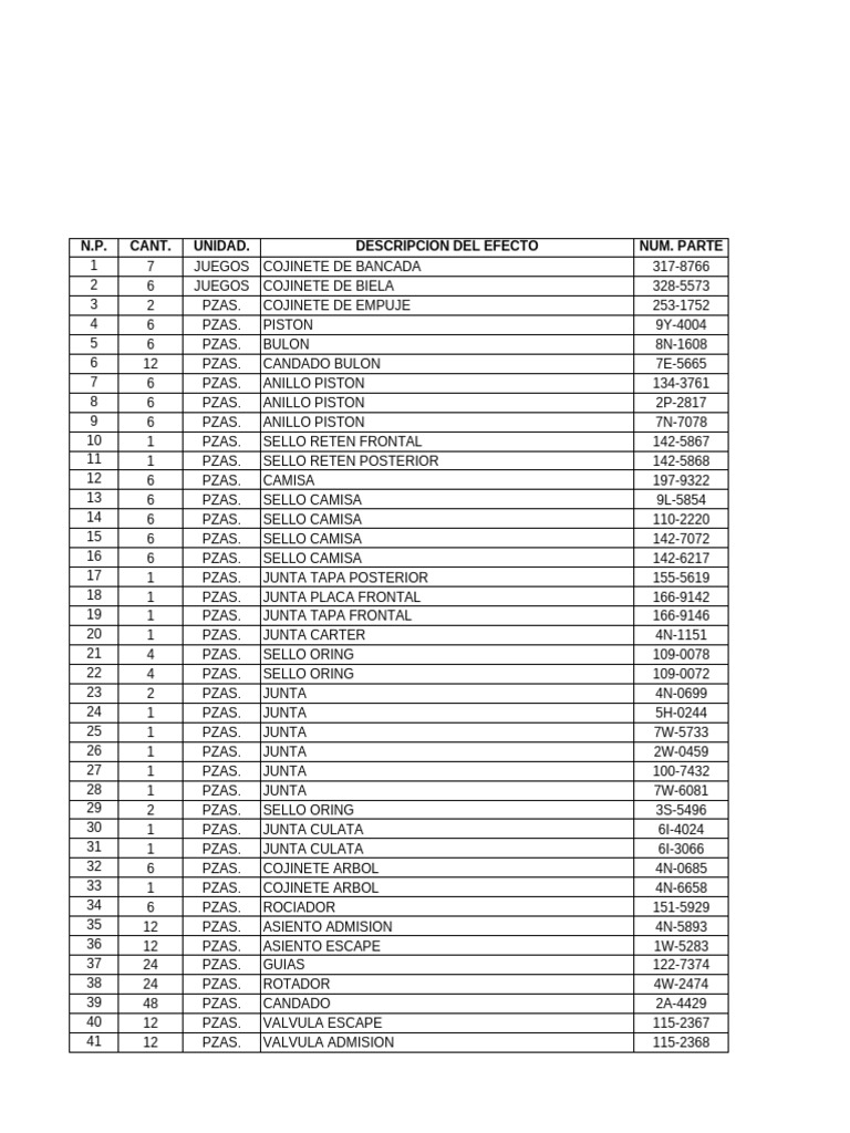 Refacc Motogen Aux | PDF