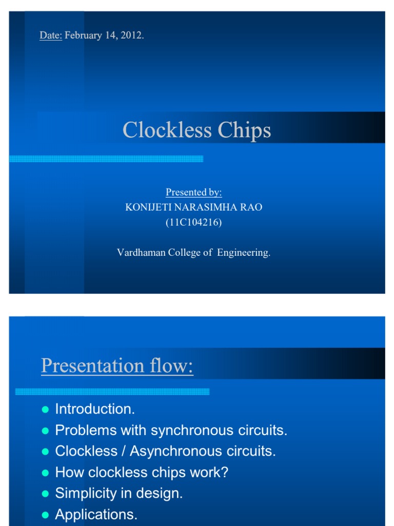 Clockless Chip | PDF | Integrated Circuit | Electronic Design