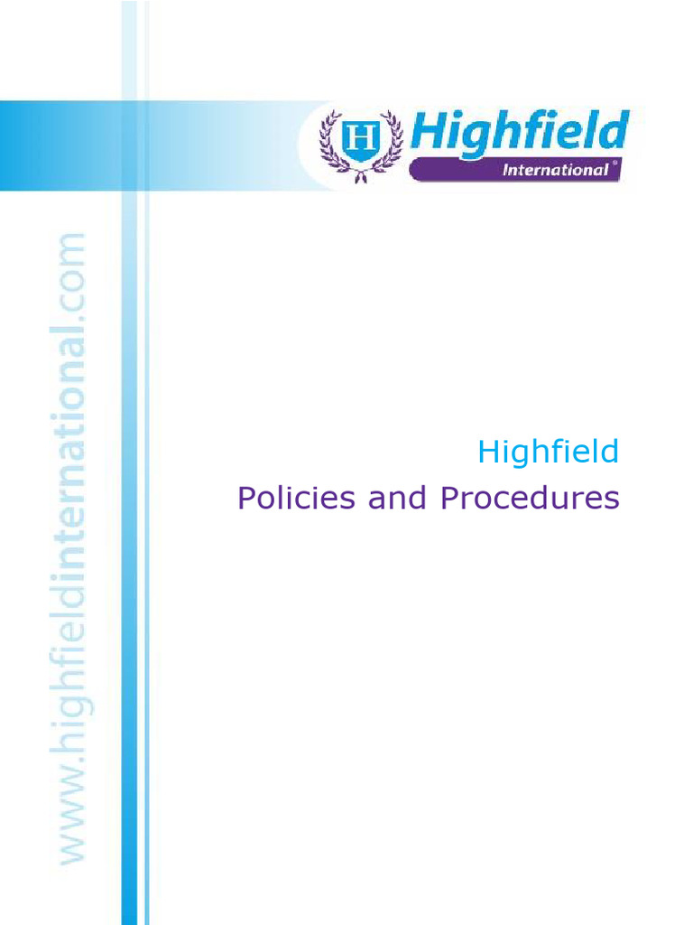 Highfield Training Policies and Procedures | PDF | Tablet Computer ...