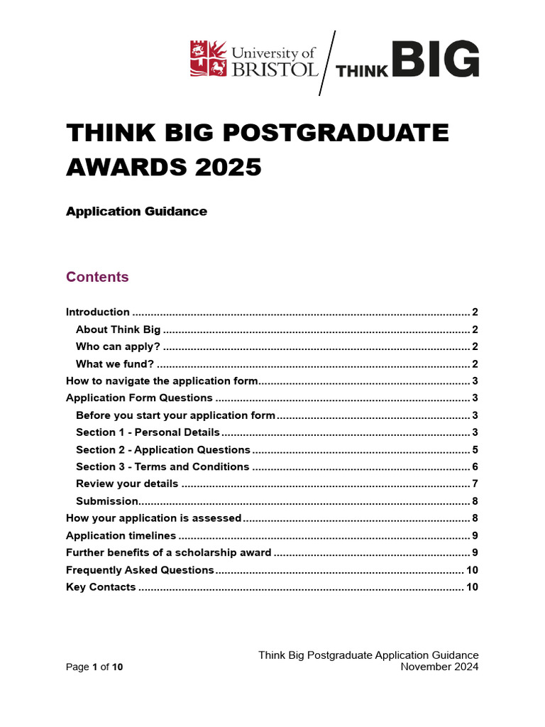 2025 TB PG Application Guidance | PDF | Postgraduate Education | Goal