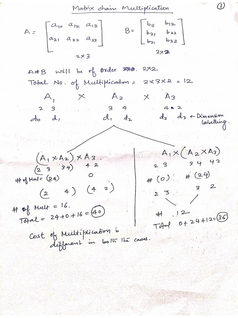 Matrix Chain Mul | PDF