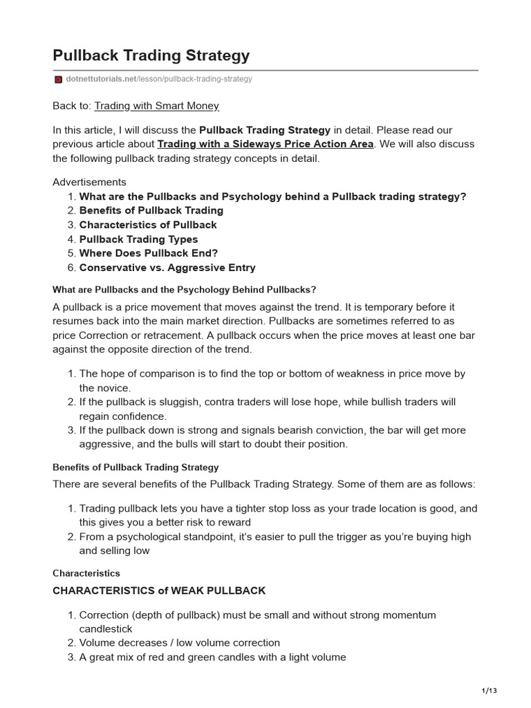 Understanding Pullback Trading Strategies | PDF | Market Trend