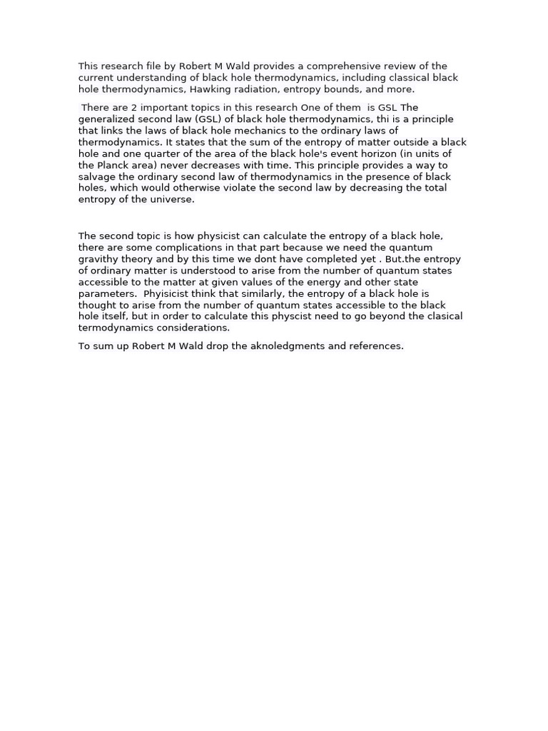 This Research File by Robert M Wald Provides a Comprehensive Review of ...