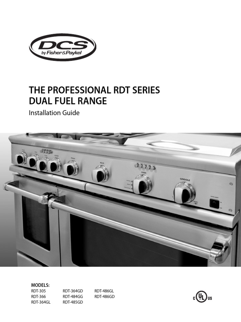 DCS RDT SERIES DUAL FUEL RANGE Installation Guide | PDF | Ac Power ...