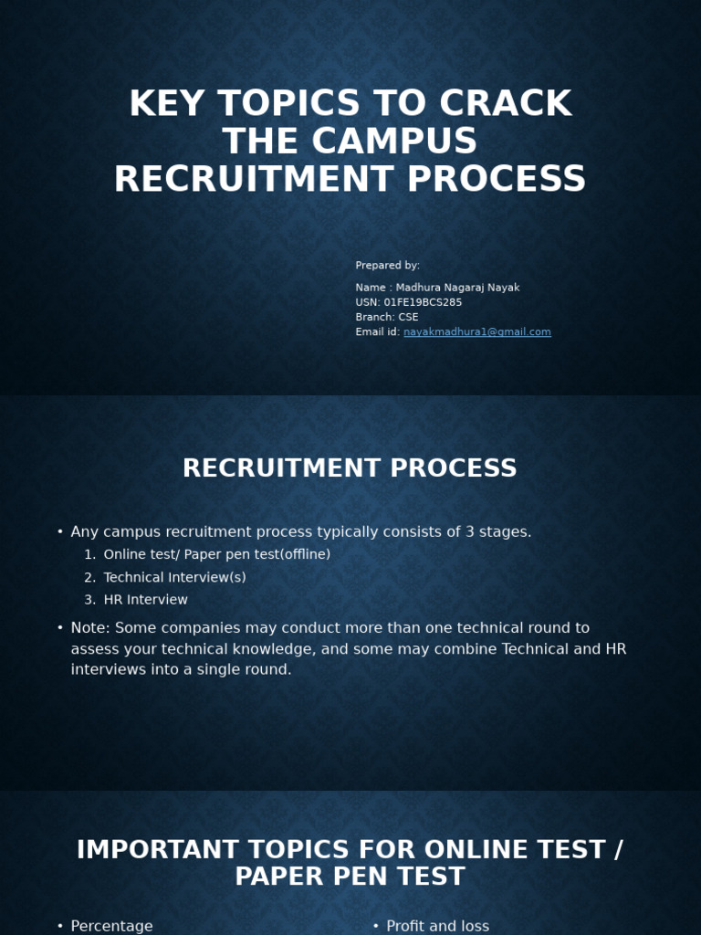Campus Recruitment Process Guide | PDF | Internet Protocol Suite ...