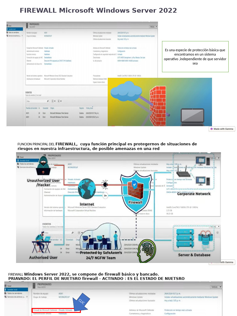 Configuración del Firewall en Windows Server | PDF | Cortafuegos ...
