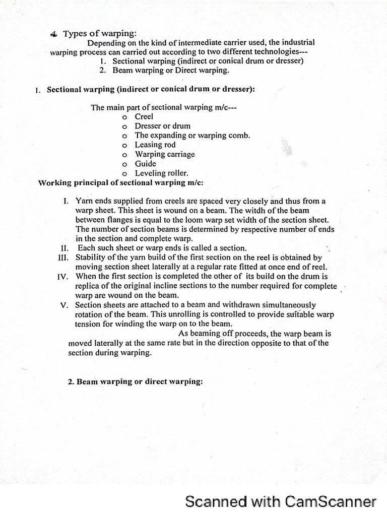 Types of Warping | PDF