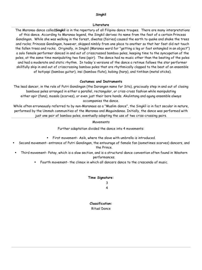 Singkil | PDF | Dances | Entertainment
