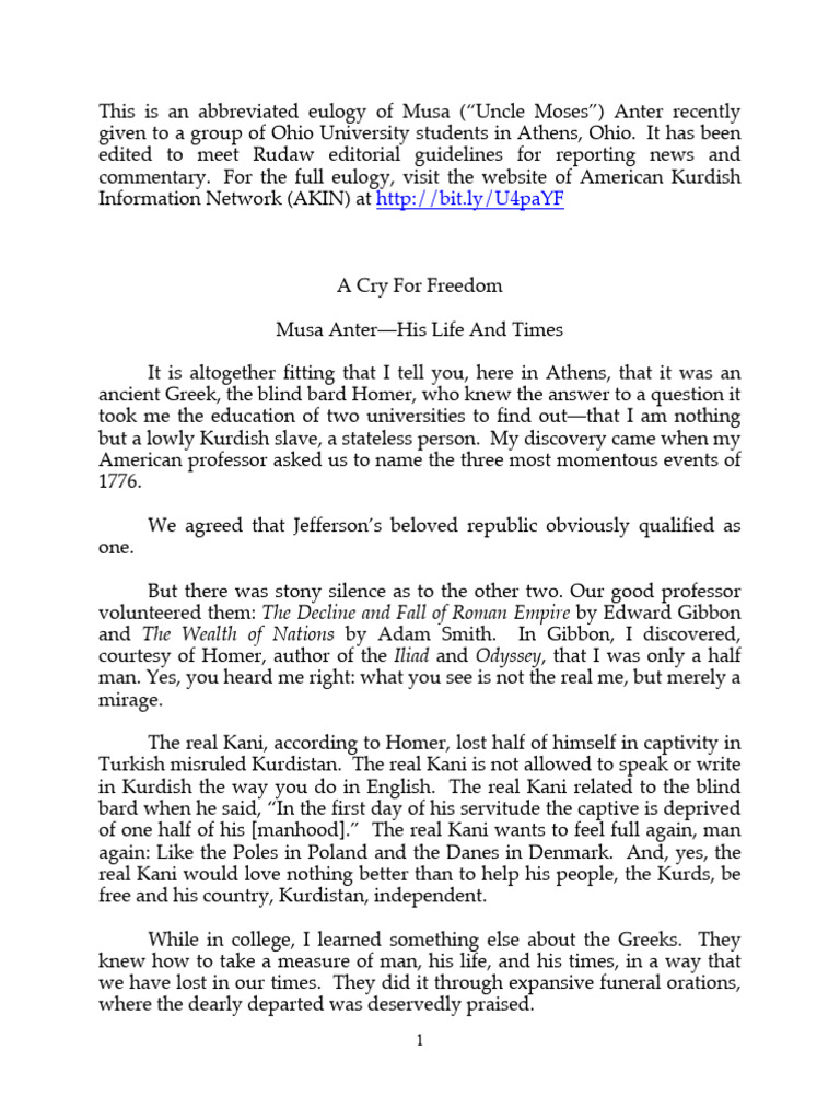 Musa Anter His Life and Times | PDF | Kurds | Homer